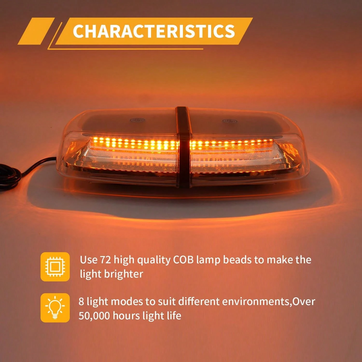 12 Inches Roof Top Strobe Light 72 Led Warning Safety Flashing Light ...