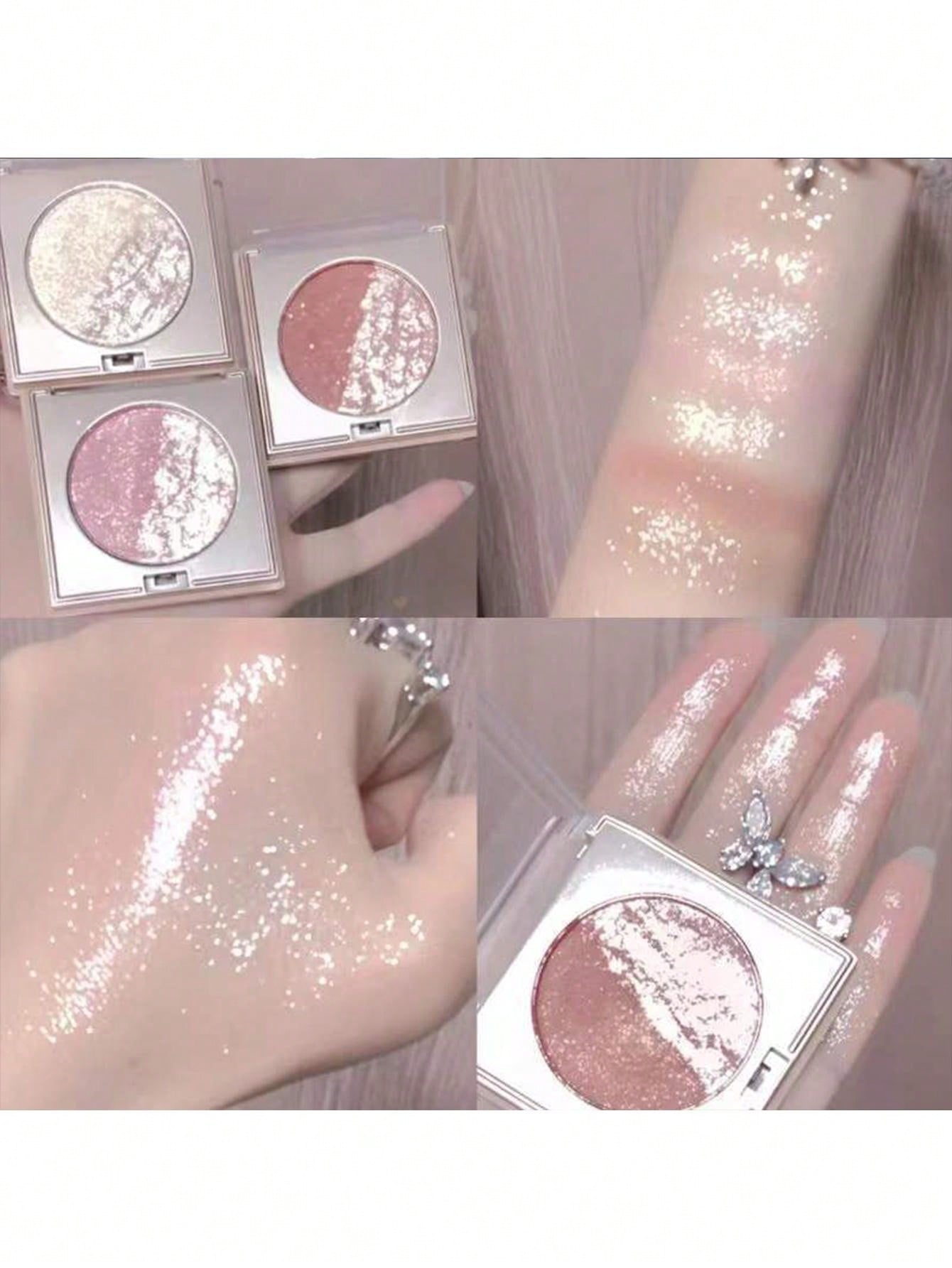 Shimmering Blush, Eyeshadow And Highlighter Triple Palette With Soft ...