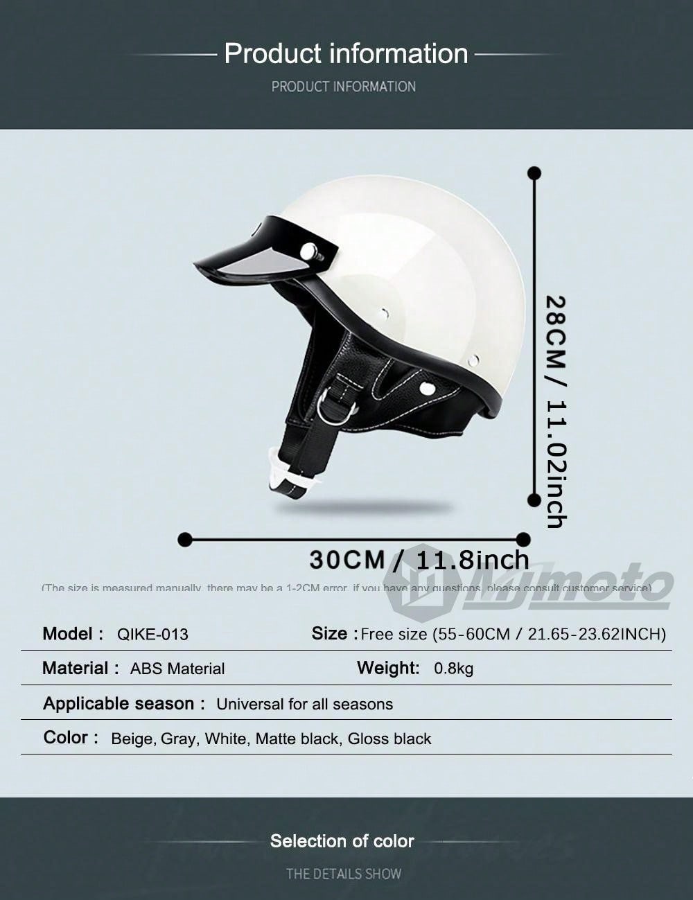 Retro Half Face Motorcycle Helmet Vintage Motorbike Helmets Men Women ...