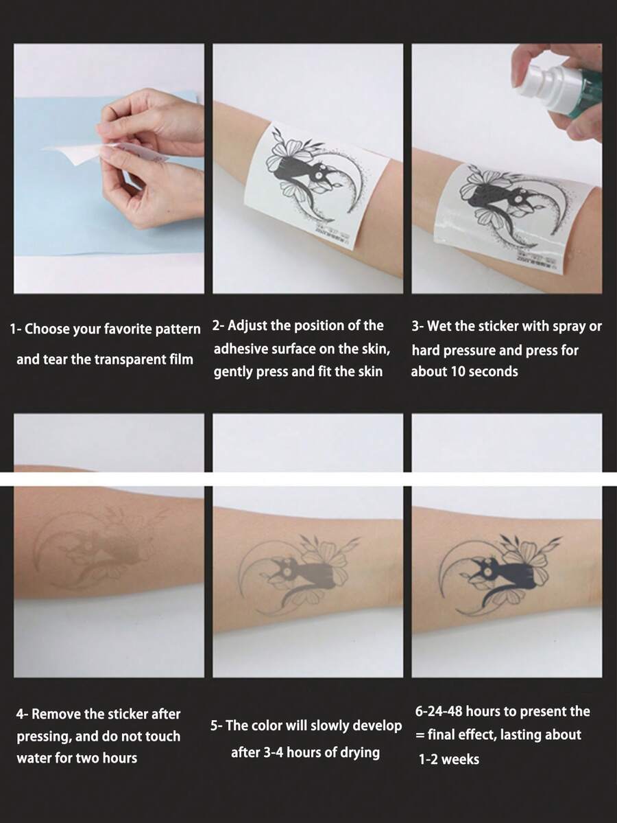 Fruit Juice Herbal Tattoo Sticker, Semi-permanent, Waterproof, Non ...