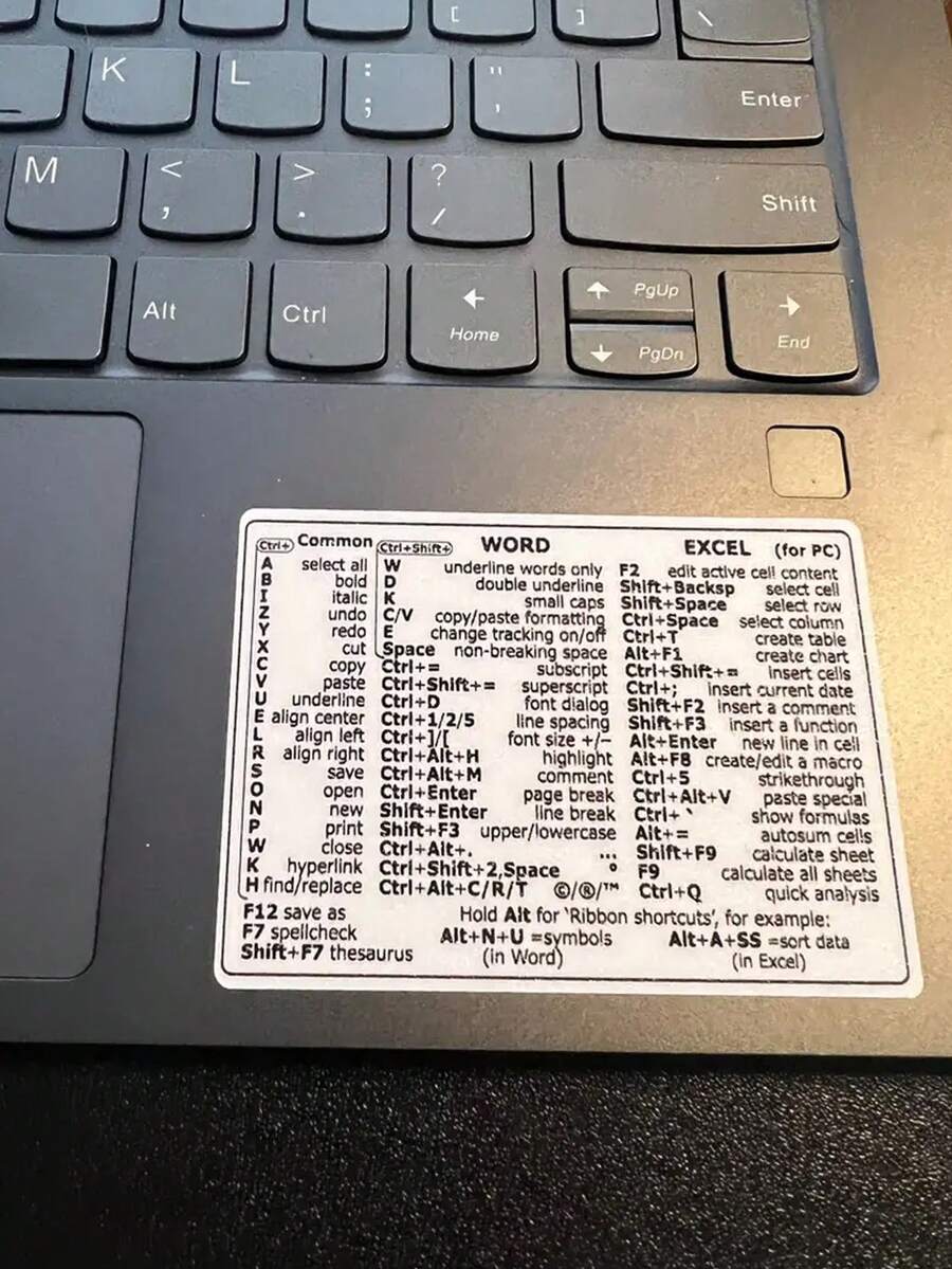 Reference Keyboard Shortcut For Word And Excel Shortcut Sticker For ...