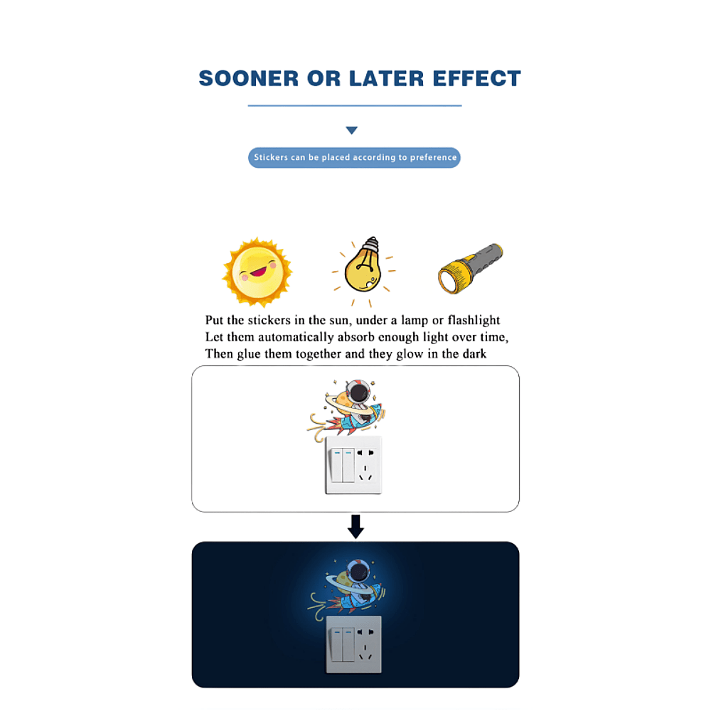 1 Pc PVC Switch Outlet Wall Sticker, Cute Cartoon Astronaut Pattern ...