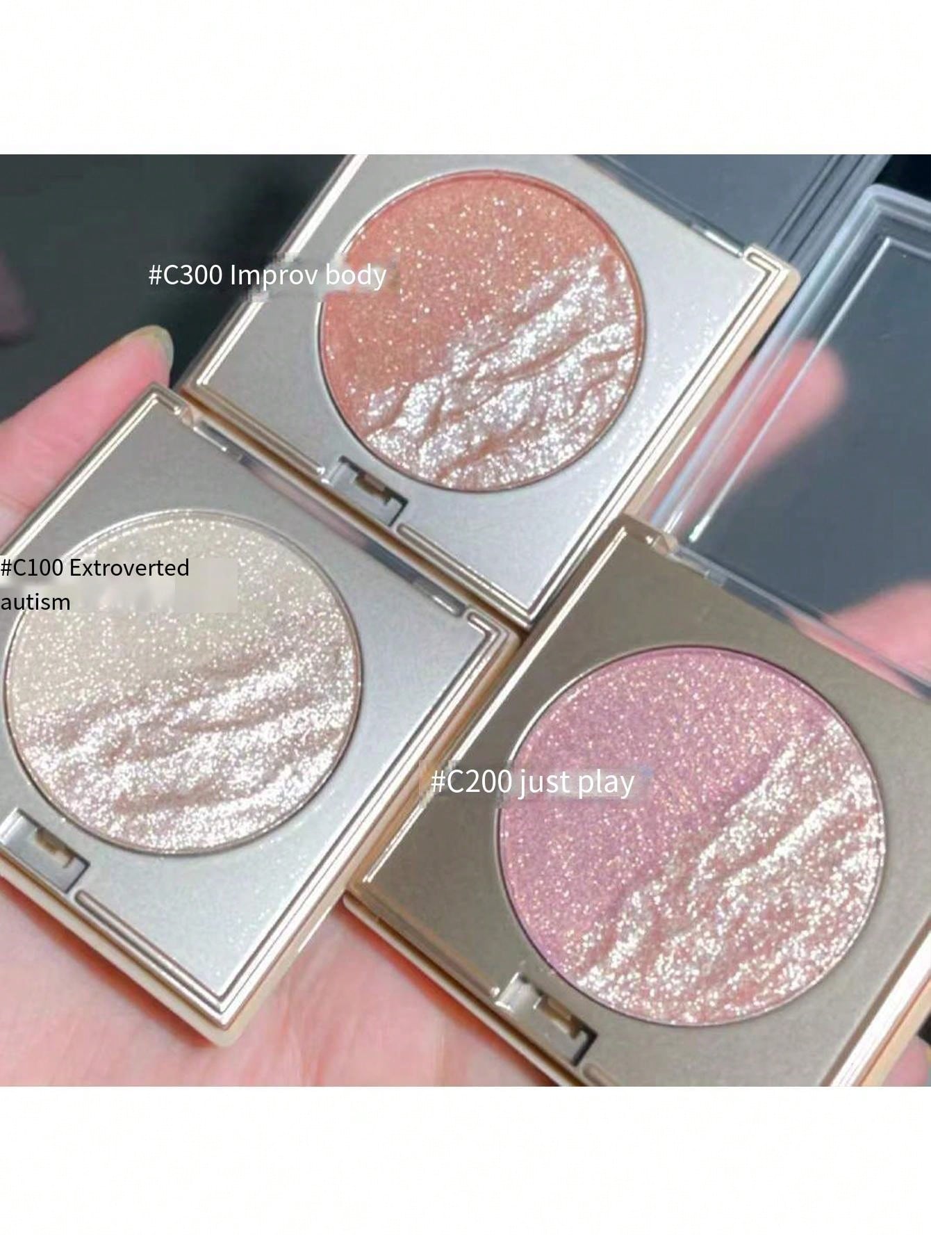 Shimmering Blush, Eyeshadow And Highlighter Triple Palette With Soft ...