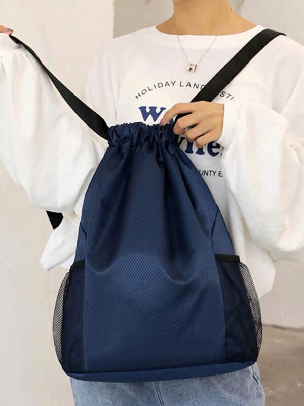 Sports Drawstring Backpack String Bag Sackpack With Large Capacity Gym ...