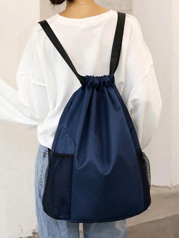 Sports Drawstring Backpack String Bag Sackpack With Large Capacity Gym ...