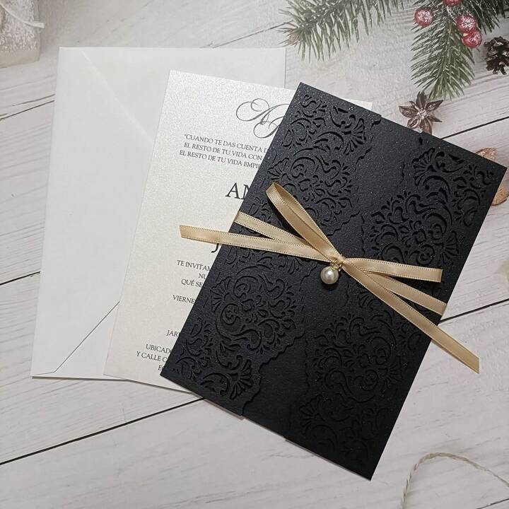 Blank Black Invitation Card Design
