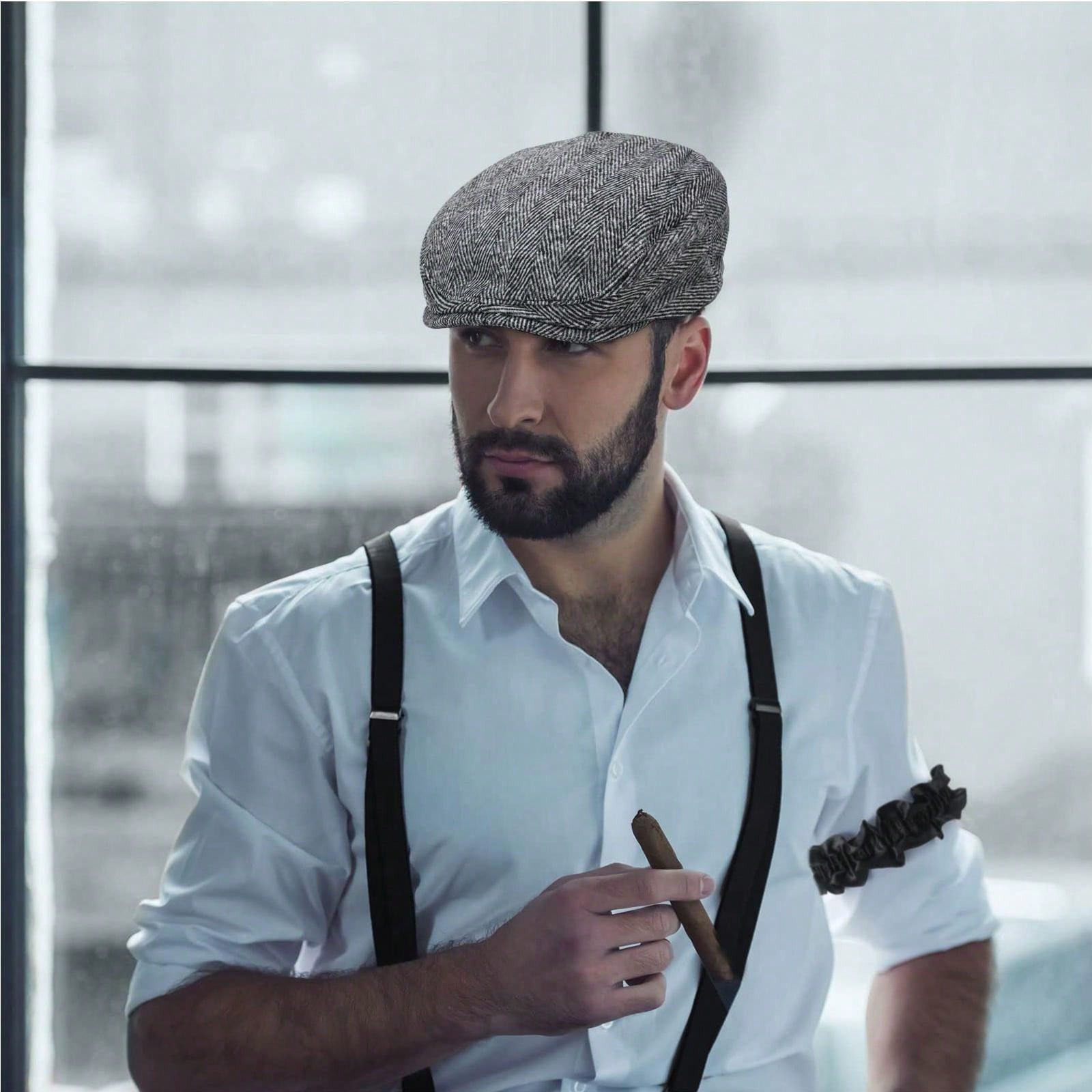 1920s Men Costume, Mafia Gatsby Costume Accessories for Men, Men's Flat ...