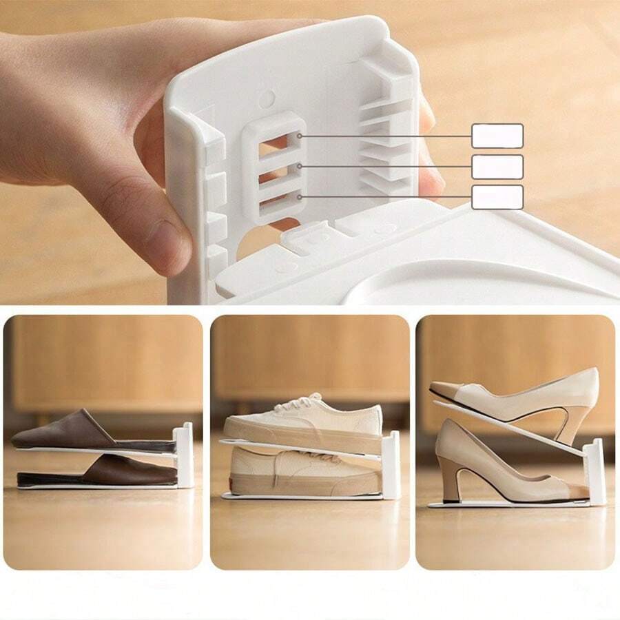 Easy Installation Double Layer Shoe Rack Saves Space In Shoe Cabinet ...