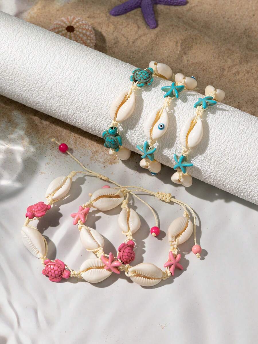 Sea Turtle & Shell Decor Bracelet | SHEIN EUR
