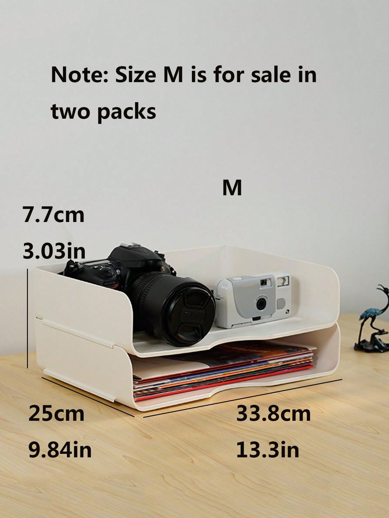 1pc White Desktop Foldable Multi-layer A4 Paper Storage Box With Drawer ...