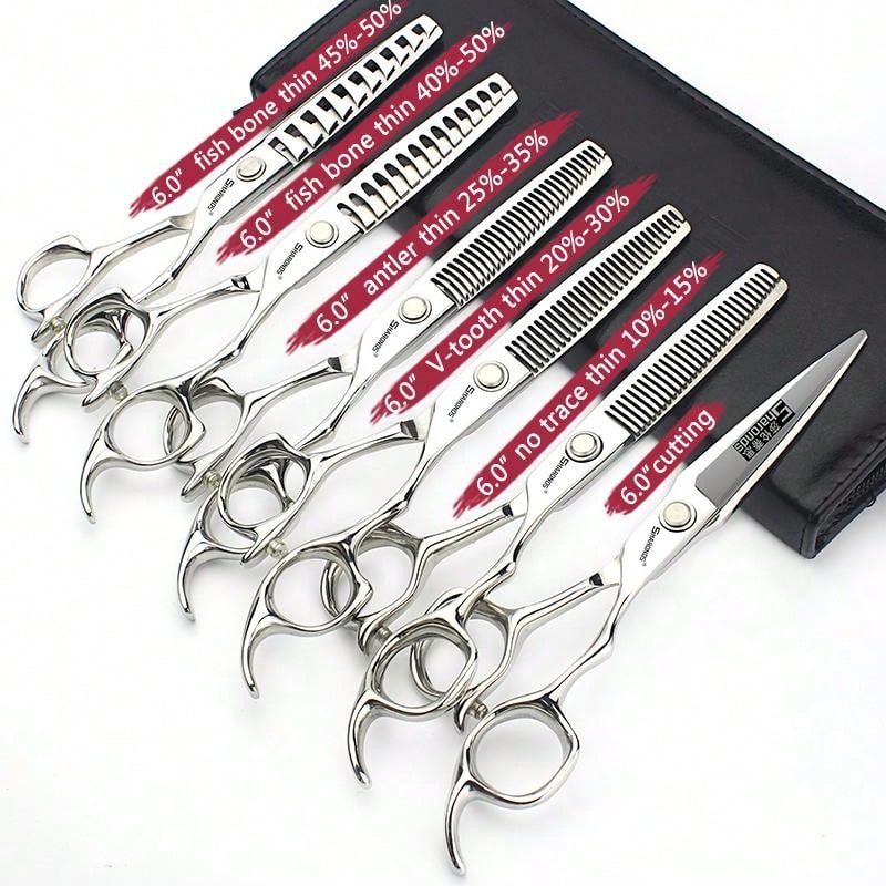 6-inch 6pcs Haircutting Tools Set (flat Scissor, No-mark Teeth Scissor ...