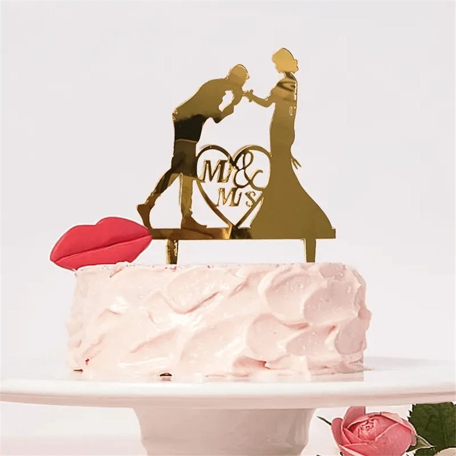 Mr & Mrs Cake Topper - Perfect for Birthday, Wedding, and Proposal ...
