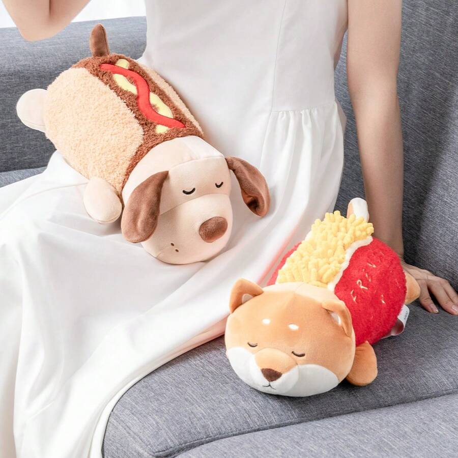 Miniso Mini Family Food Series Doll, Lying Potato Chip Meat Roll Dog ...