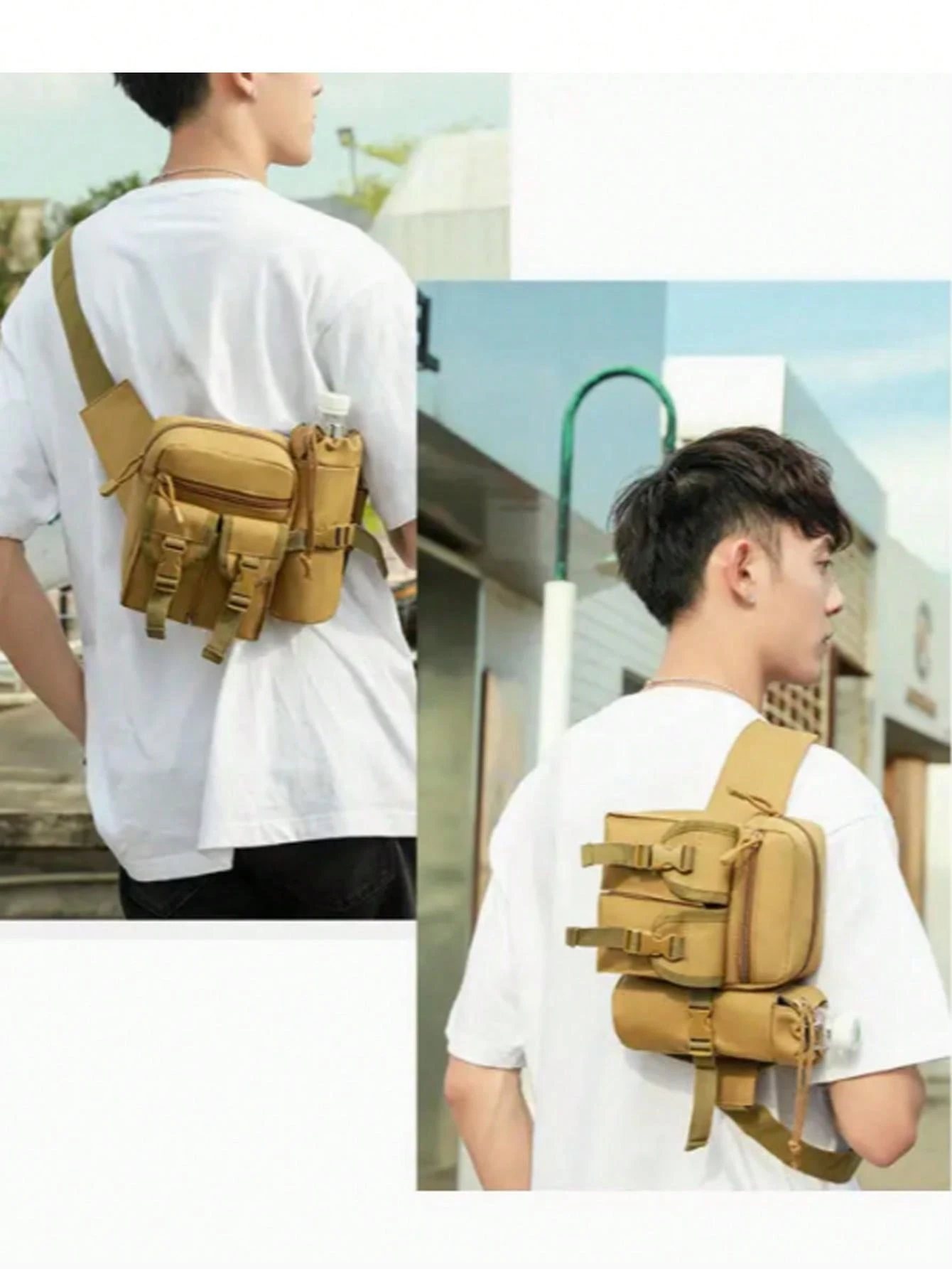 Men's Multifunctional Waterproof Waist Bag With Water Bottle Holder ...