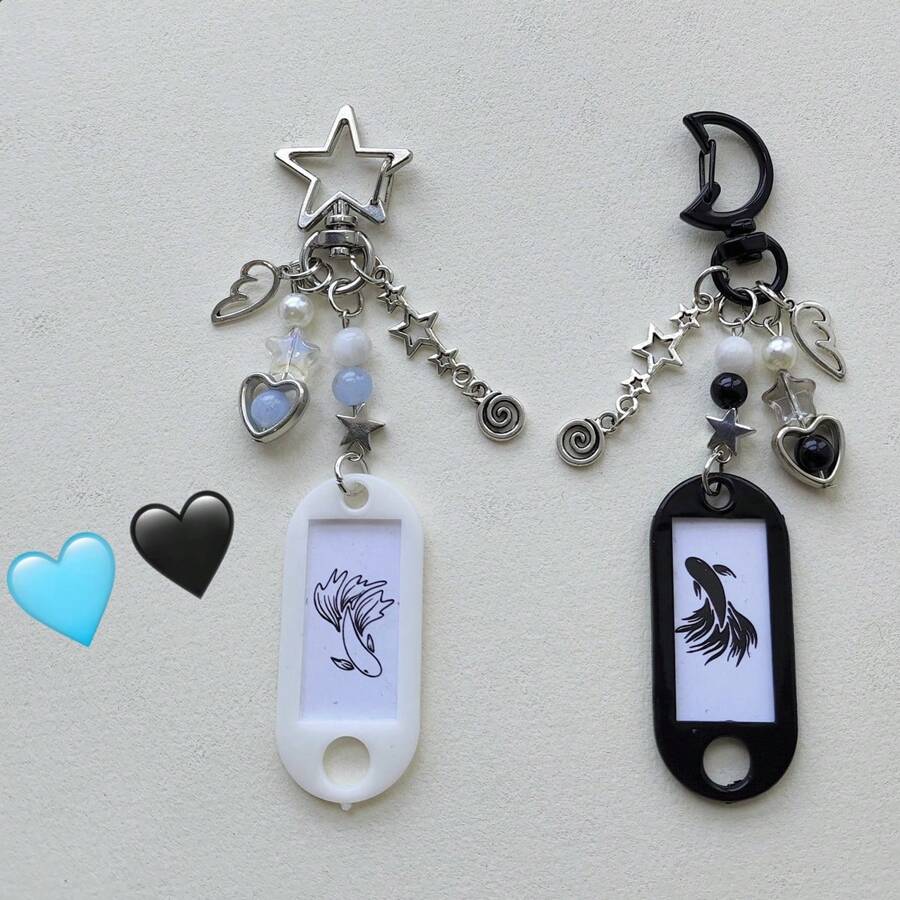 2pcs/1set betta fish couples keychains friends matching keychains ...