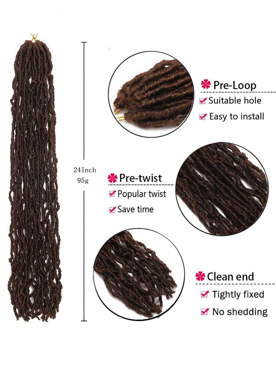 New Soft Locs Crochet hair 18inch. 24inch long Faux locs Curly Wavy ...