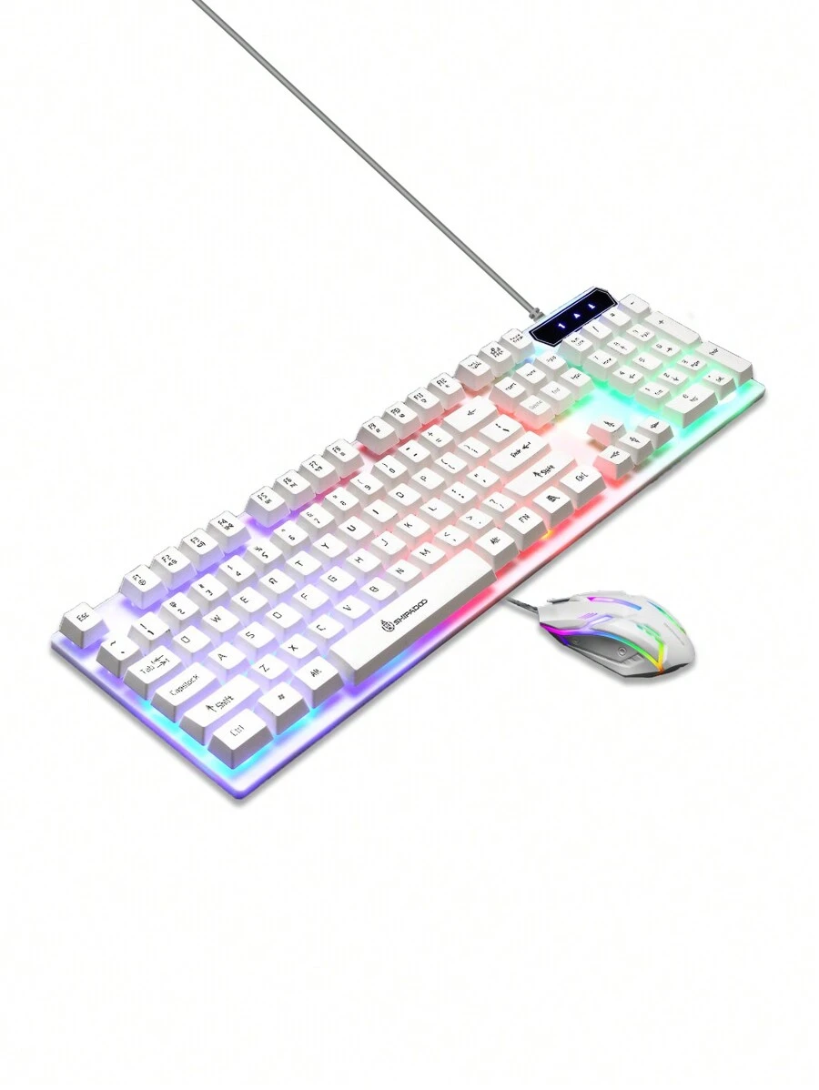 1pc White RGB Light Keyboard & Mouse Combo | SHEIN USA