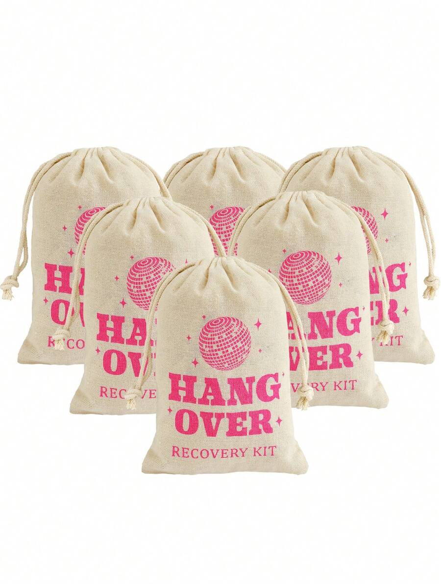 6pcs 'hangover Recovery Kit' Hangover Relief Kit Burlap Bag For ...