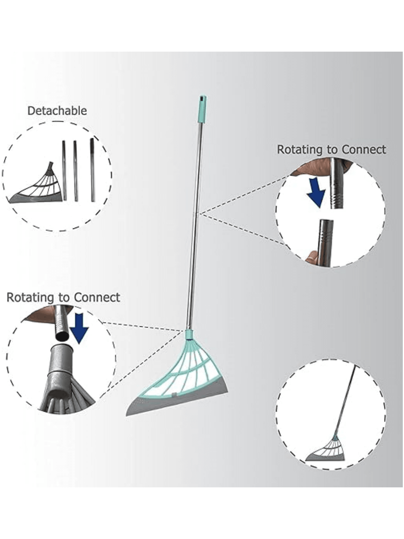 130cm Extra Long Magic Broom With Multiple Functions: Non-Stick ...