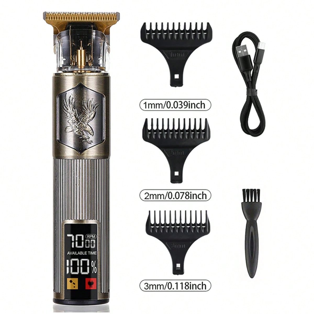 Metallic Electric Hair Clipper T9 Usb Rechargeable Hair Trimmer ...