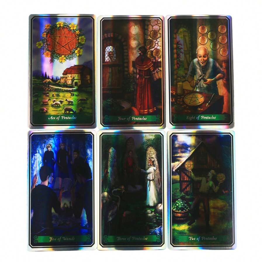 Holographic Green Witch Cards Fate Divination Deck Oracle Card Fortune ...