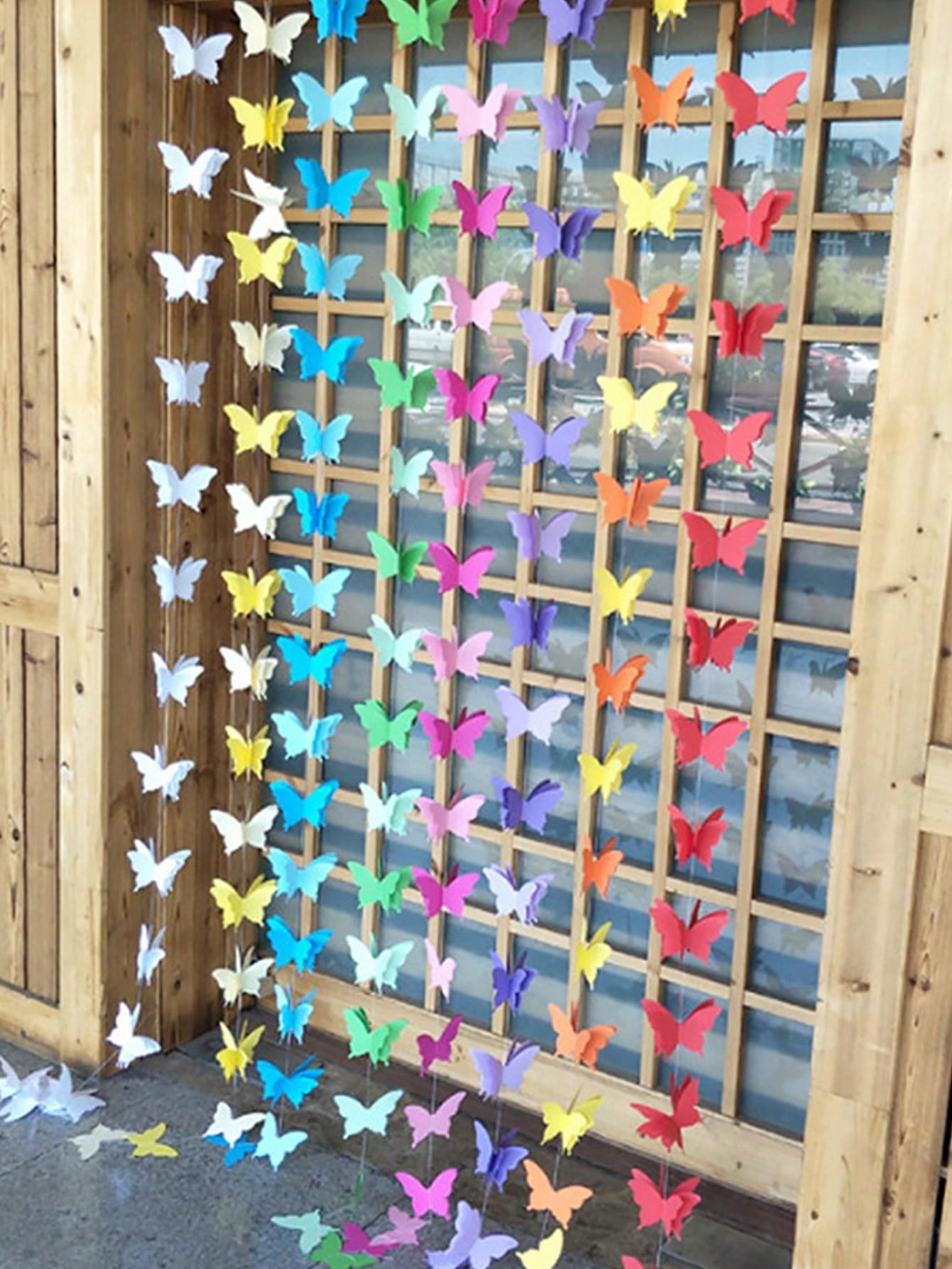 2M Paper Butterfly Garland Hanging Banner Flag Paper Butterfly String ...