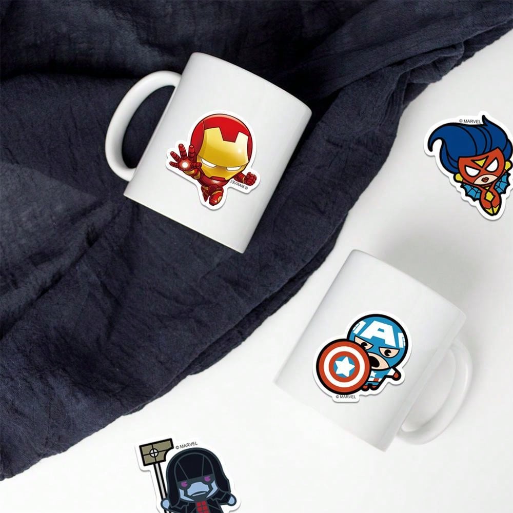 Marvel 50PCS Vinyl Stickers Q-Version Hero Tony Stark Holk Captain ...