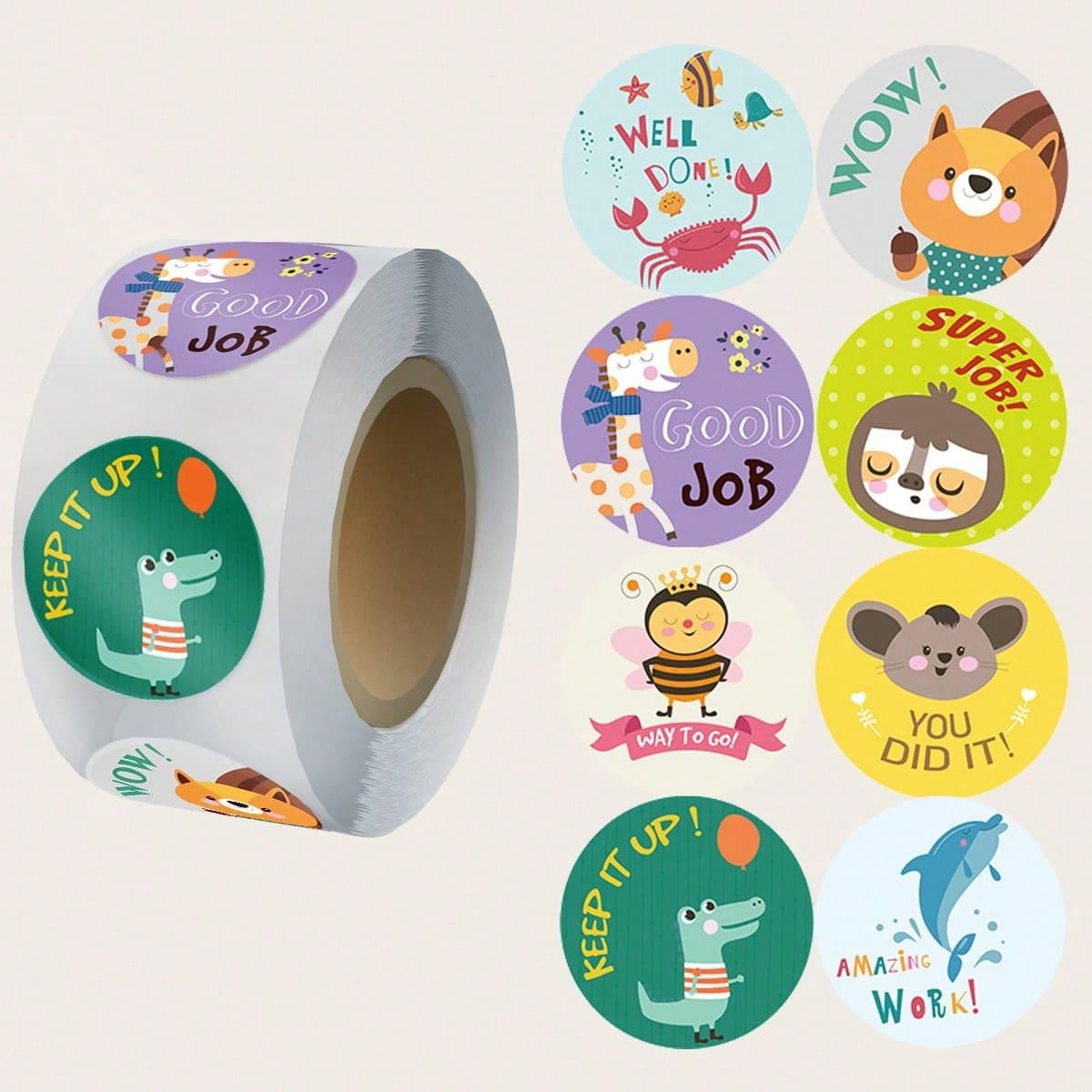 500pcs/roll Award Encouraging Graphic Sticker Kindergarten Teacher ...