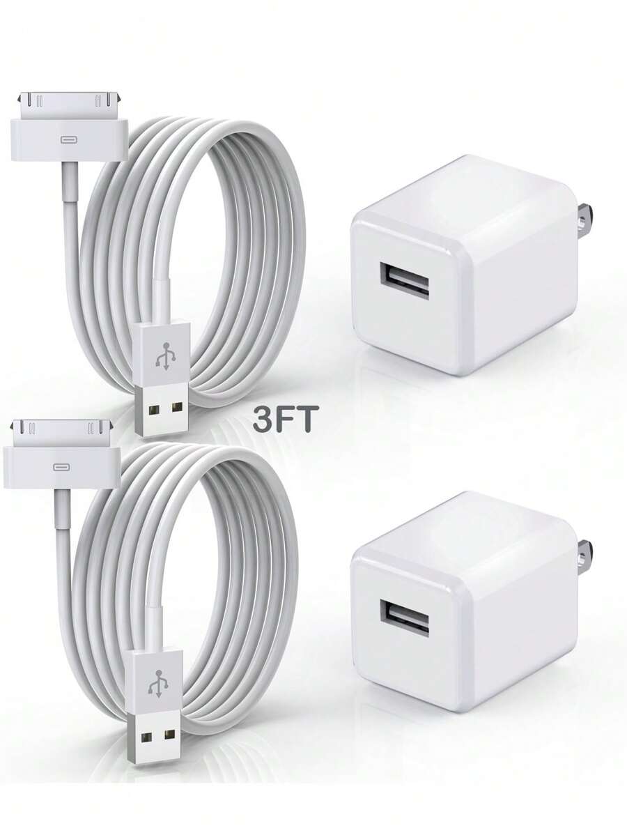 [2-Packs Compatible With IPhone IPad IPod Charger Old Generation]3FT 30 ...
