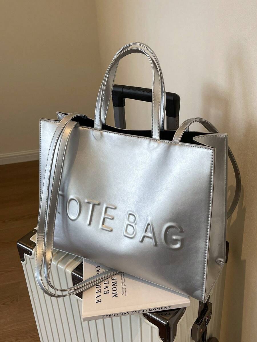 Large Capacity Women's Tote Bag With Letter Print | SHEIN USA