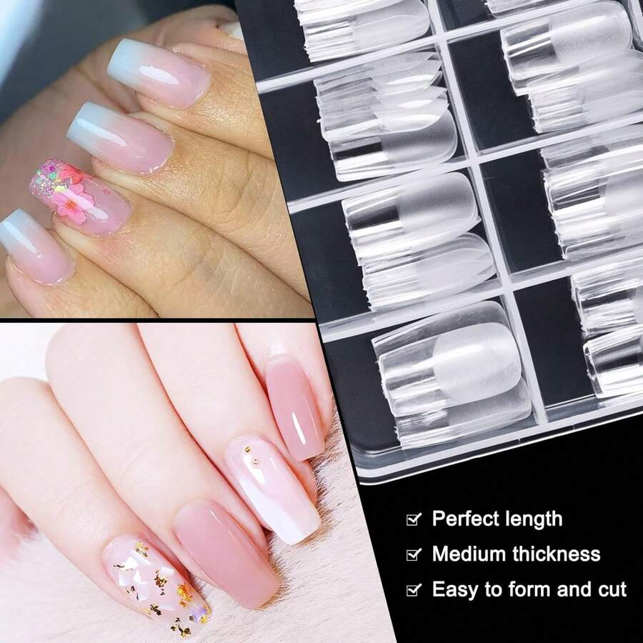 240pcs Upgrade Your Style Medium Semi-Matte Transparent Traceless ...