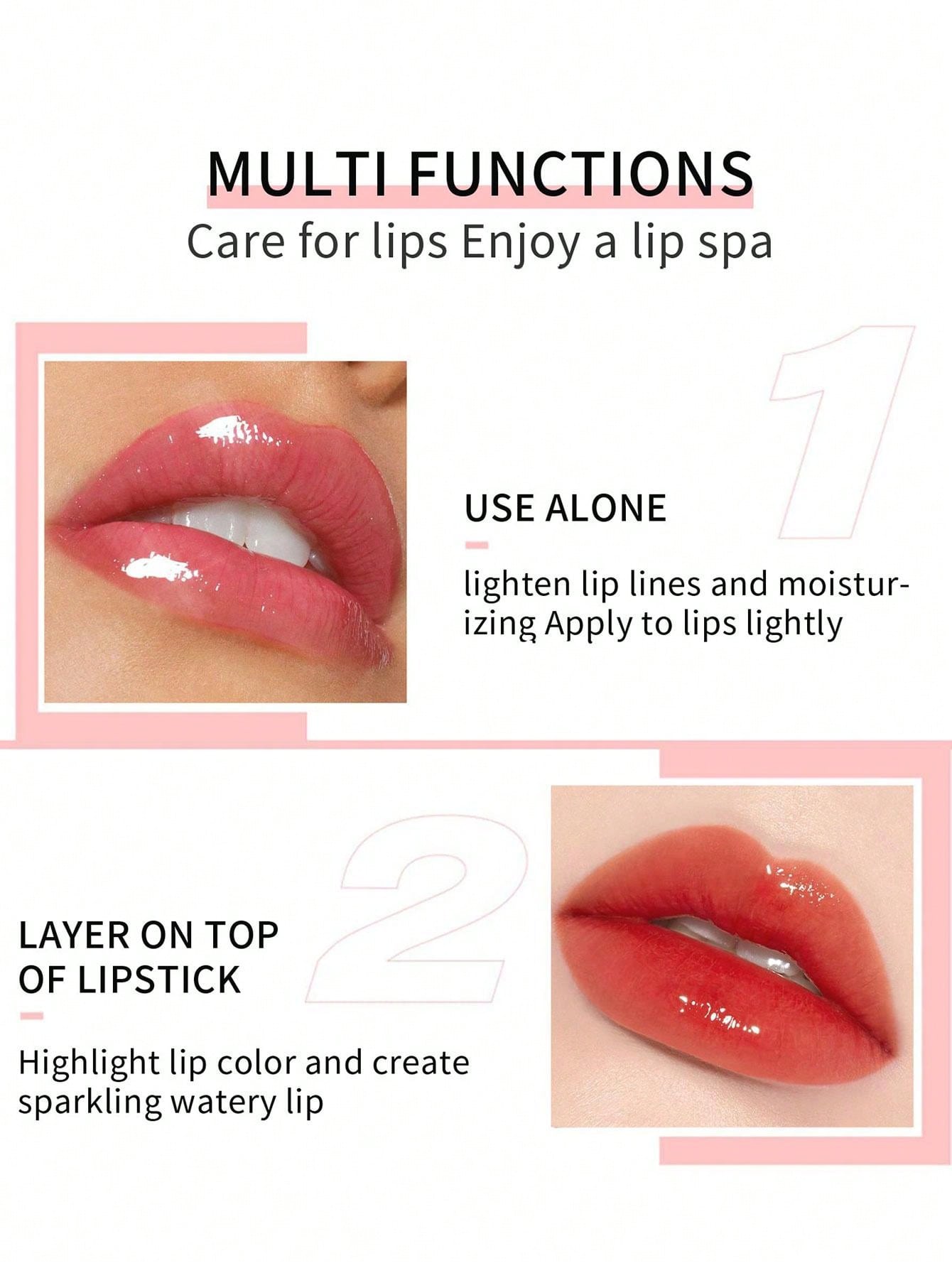 Aceite de brillo de labios - Tratamiento labial hidratante para labios suaves y tersos - Cuidado ...