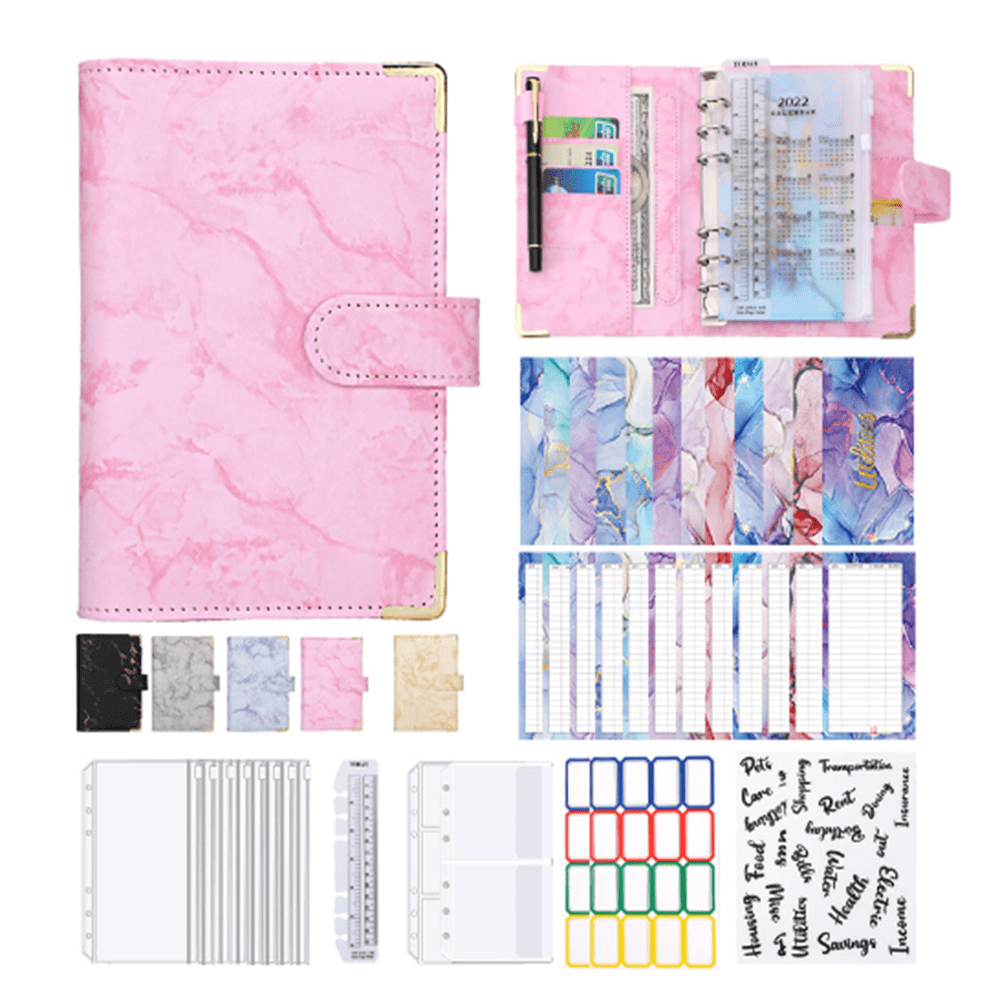 1pc A6 Marble Print Journal Set With Binder, Blank Sticker, Category ...