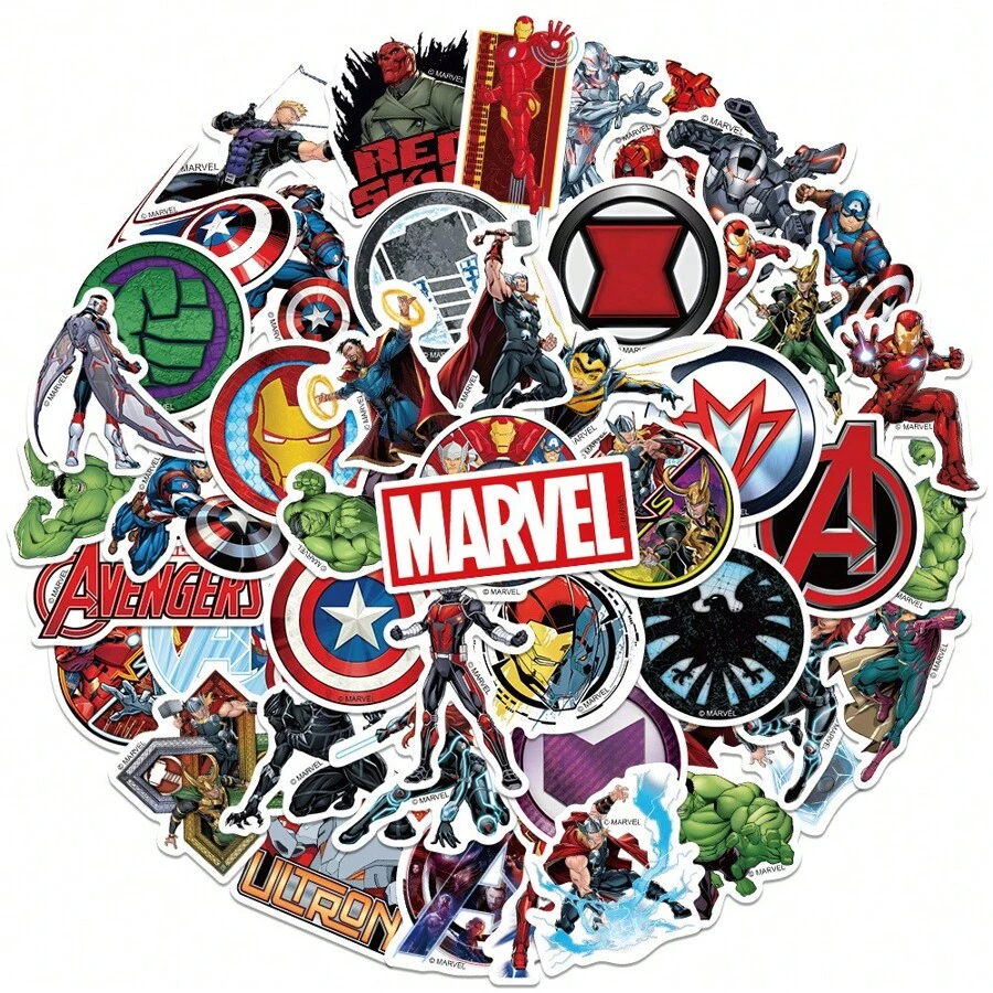 50PCS Marvel Avengers Officially Licensed Vinyl Stickers Hero Tony ...