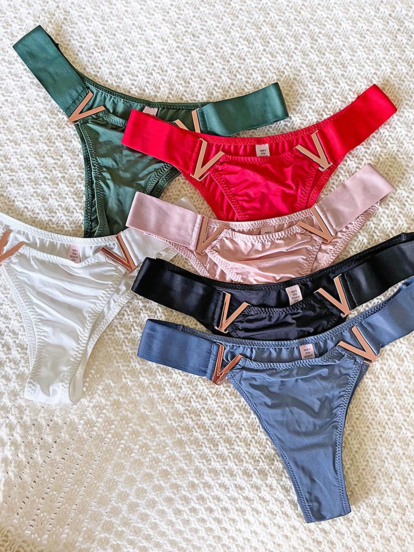 Sexy Panties De Satén Para Mujeres Con Forma En V Con Metal, Elevación ...