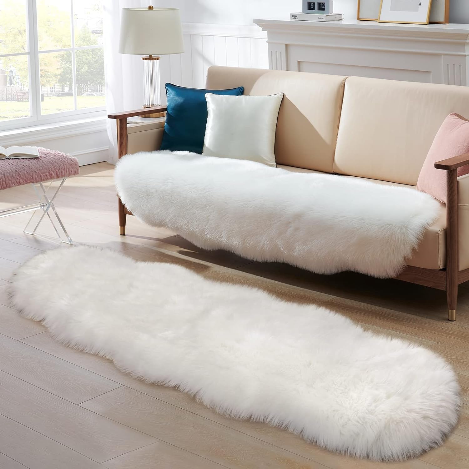 1pc Faux Wool Bedroom Anti-slip Floor Mat | SHEIN UK
