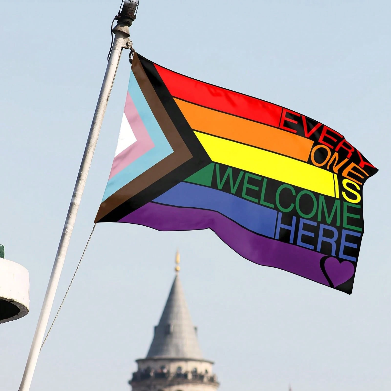 Progress Rainbow Flag 3x5FT 90X150cm Rainbow Flags Everyone Is Welcome ...