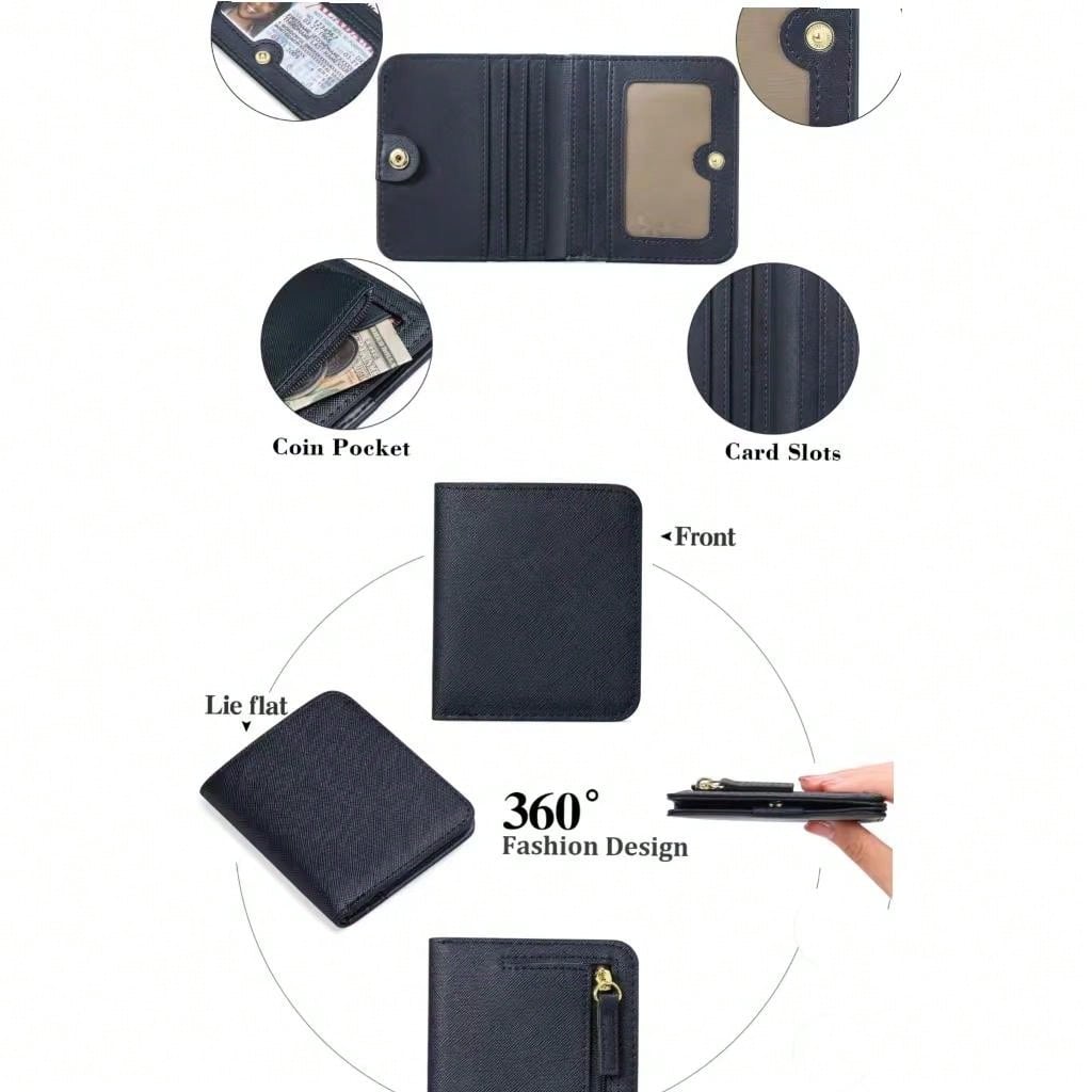 Women's Rfid Mini Compact Bifold Wallet With Id Window | SHEIN USA