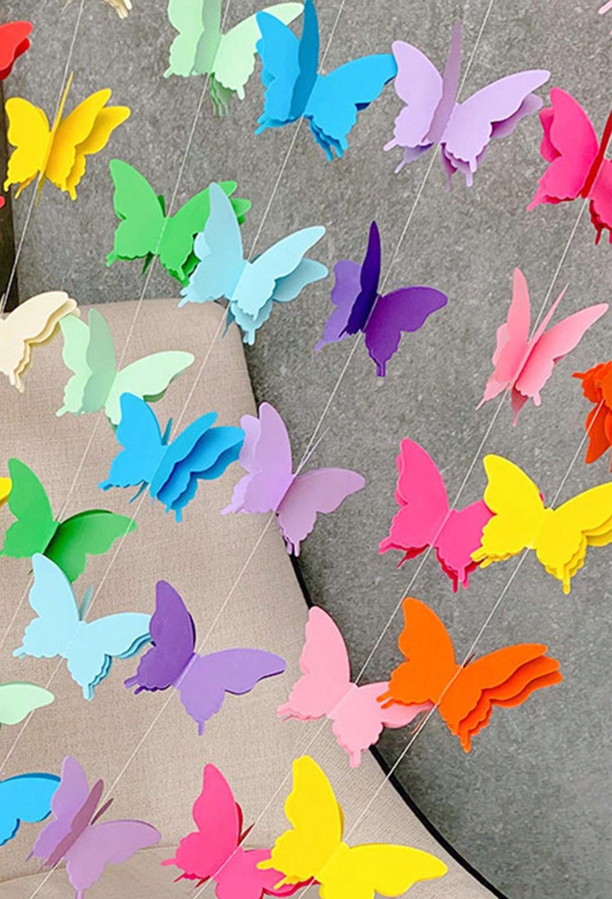 2M Paper Butterfly Garland Hanging Banner Flag Paper Butterfly String ...
