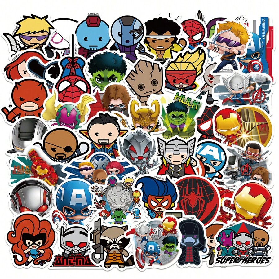 Marvel 50PCS Marvel Avengers Officially Licensed Vinyl Stickers Q ...