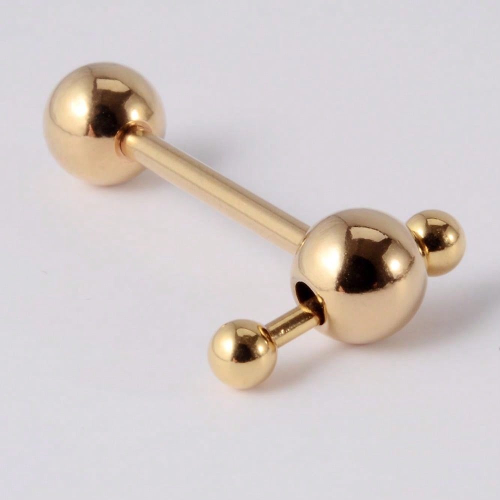 1pc Elastic Steel Ball Tongue Ring Stainless Steel Women's Stylish ...