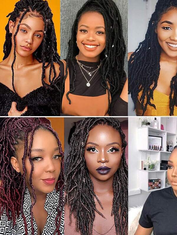 New Soft Locs Crochet hair 18inch. 24inch long Faux locs Curly Wavy ...