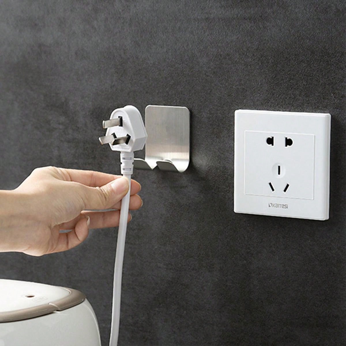 3pcs Silver Stainless Steel Shaver Holder Without Drilling Adhesive ...