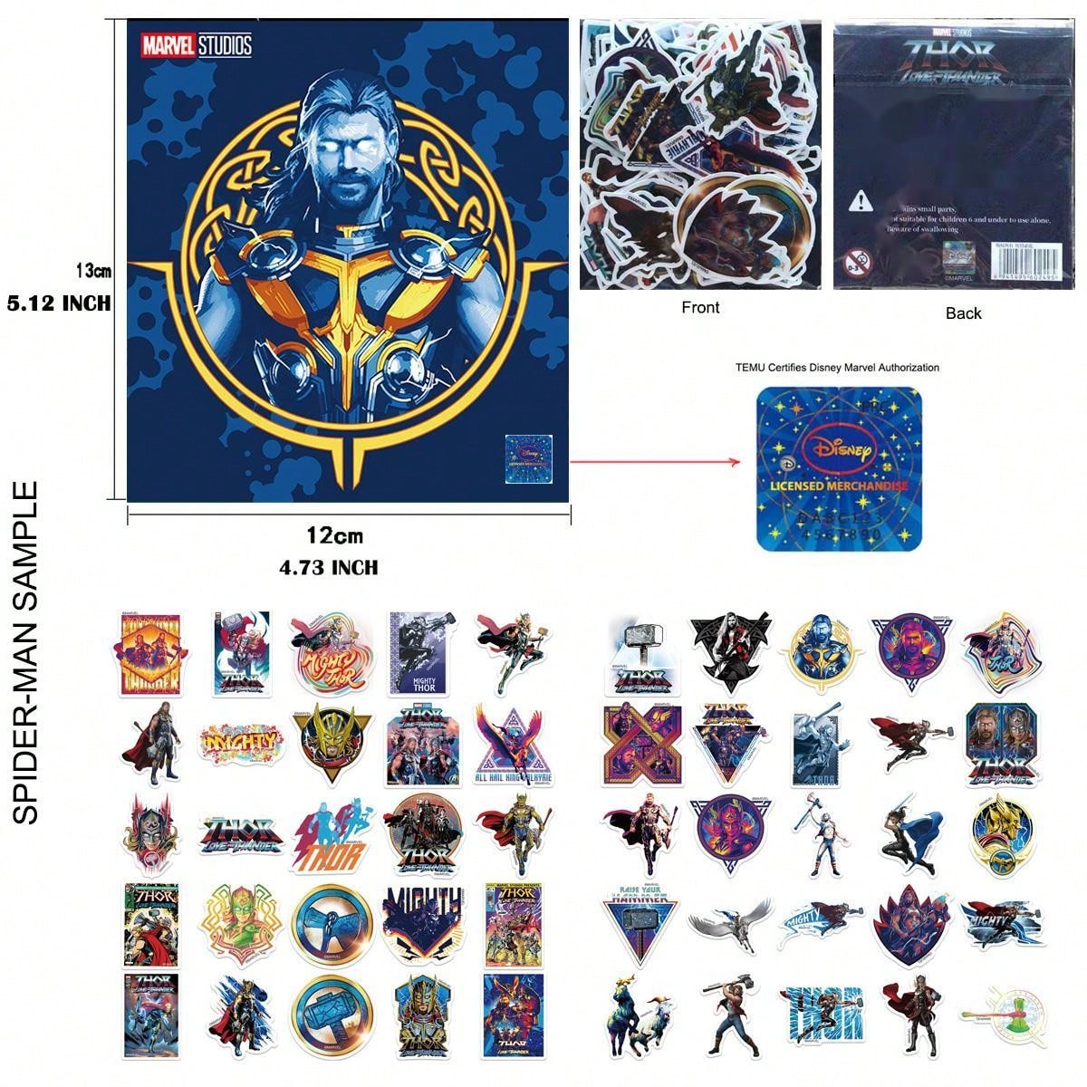 50PCS Marvel Thor Officially Licensed Vinyl Stickers The God of Thunder ...