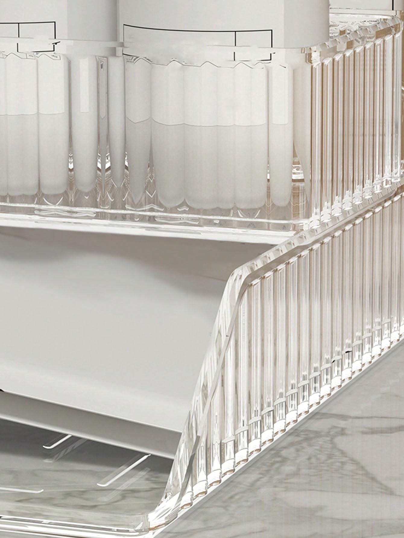 1pc Transparent Drawer Style Stationery Organizer With Partitions ...