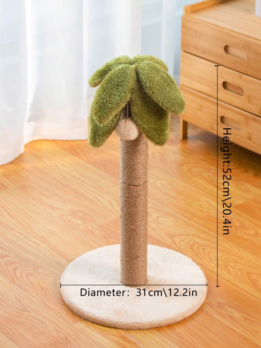 1pc Coconut Tree Shaped Cat Scratching Post, Board, Mat Made Of Linen ...