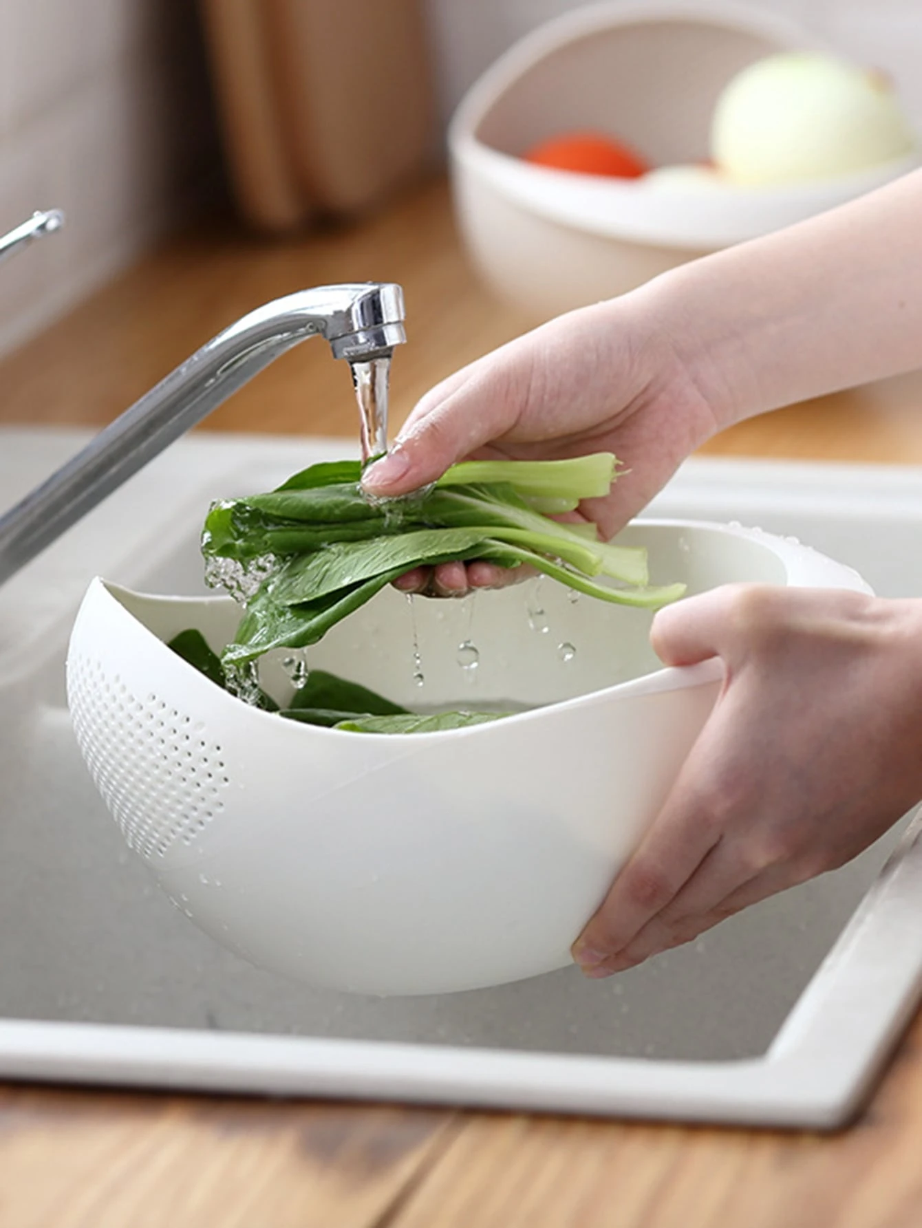 Multifunctional White Household Rice Washing And Vegetable Draining ...