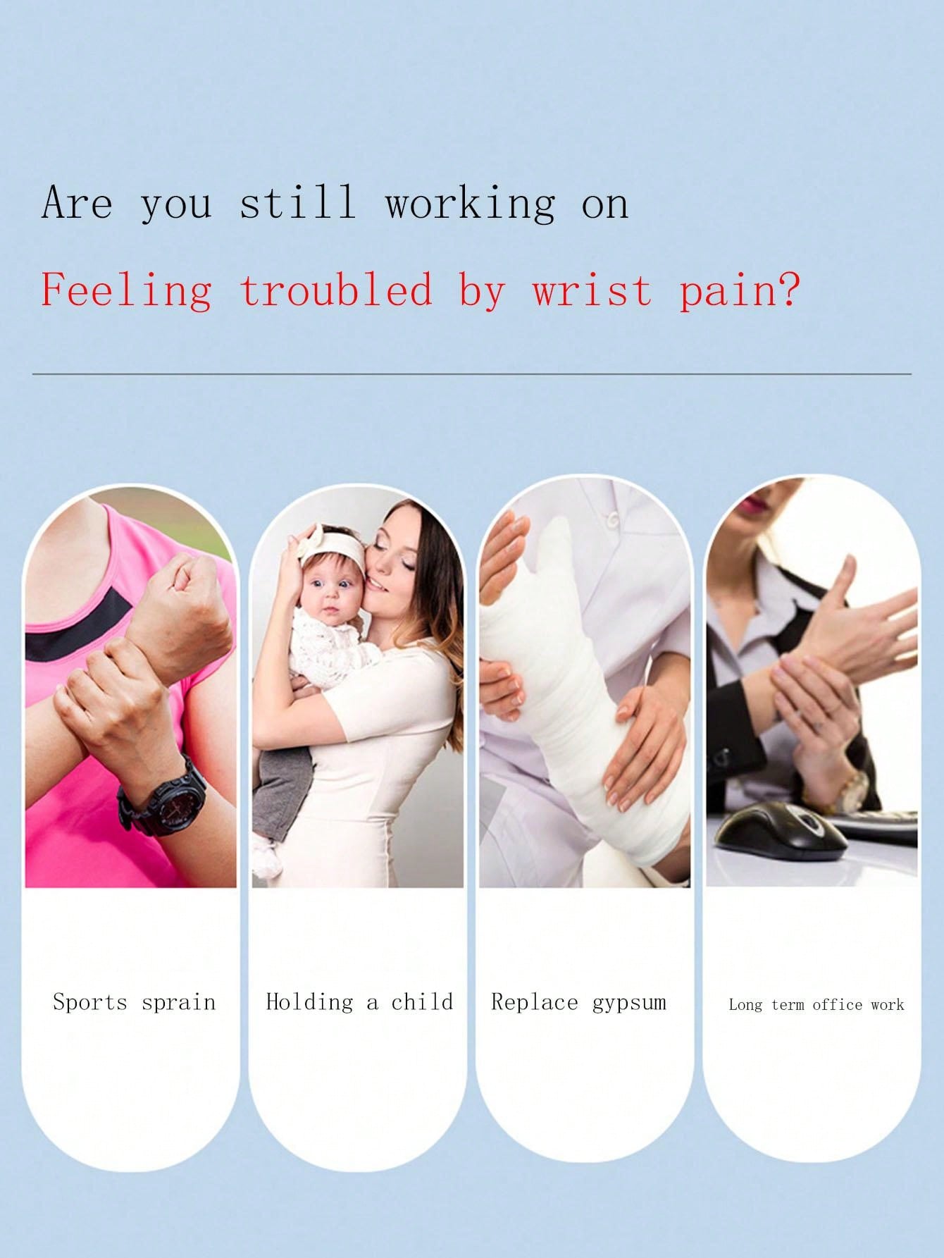 Left Hand Wrist Support Brace For Sprain, Tenosynovitis, Fracture ...