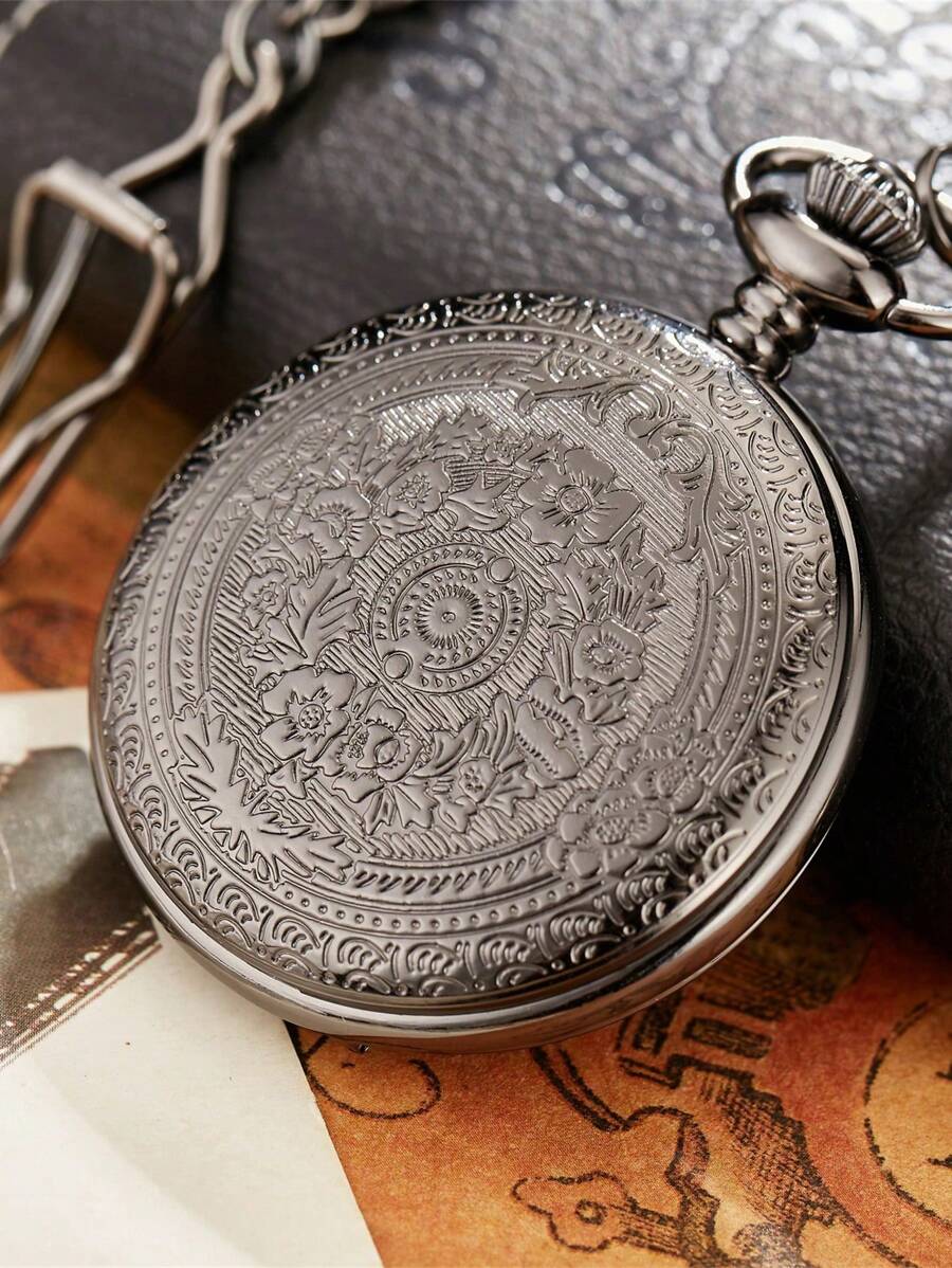 GORBEN Vintage Quartz Pocket Watch With Exquisite Floral Design | SHEIN USA