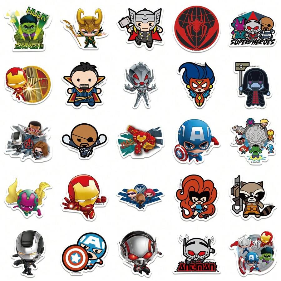 Marvel 50PCS Marvel Avengers Officially Licensed Vinyl Stickers Q ...